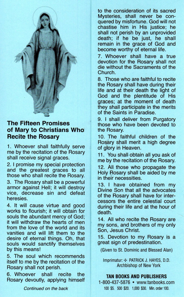 The Fifteen Promises of Mary to Christians Who Recite the Rosary Bookm ...